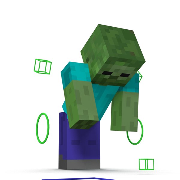 Modelo 3D de Minecraft Zombie Rigged Modelo 3D - TurboSquid 1020802