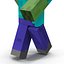 Minecraft Zombie Rigged 3d Model