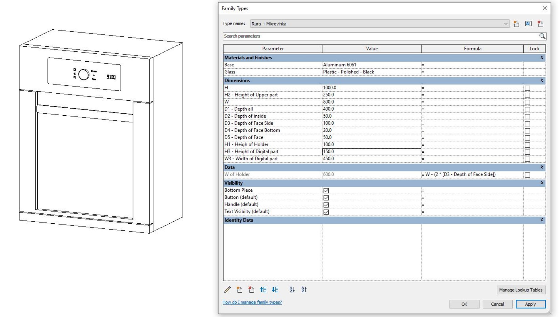 Parametric Oven Microwave Revit 3D Model - TurboSquid 1515133