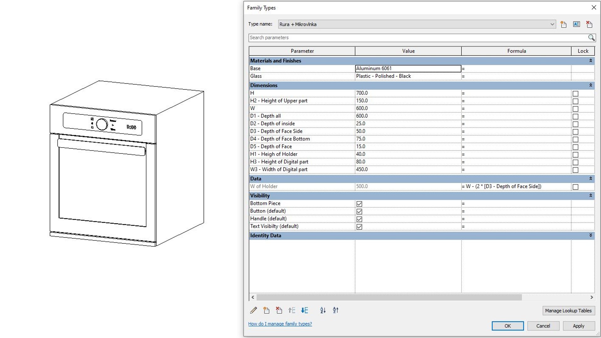 Parametric Oven Microwave Revit 3D Model - TurboSquid 1515133