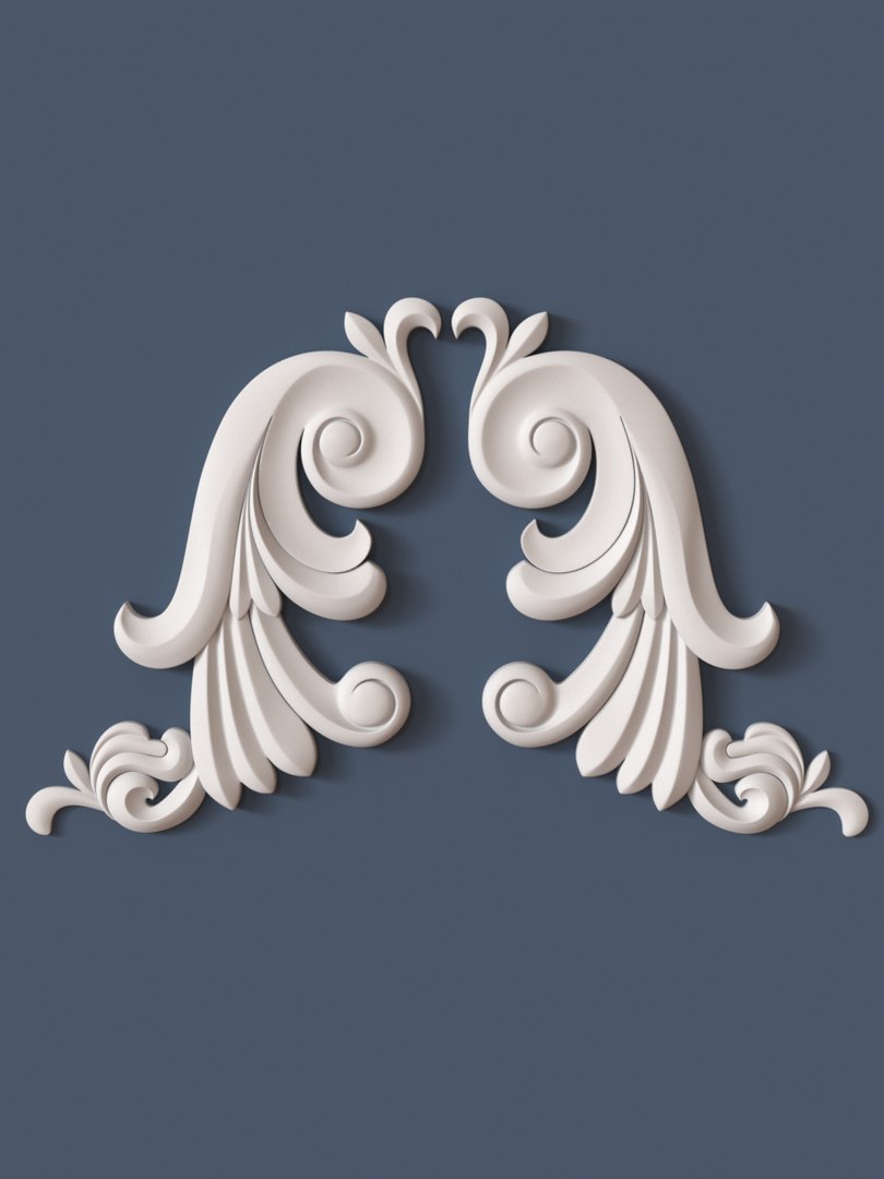 3d Decorative Scroll Model