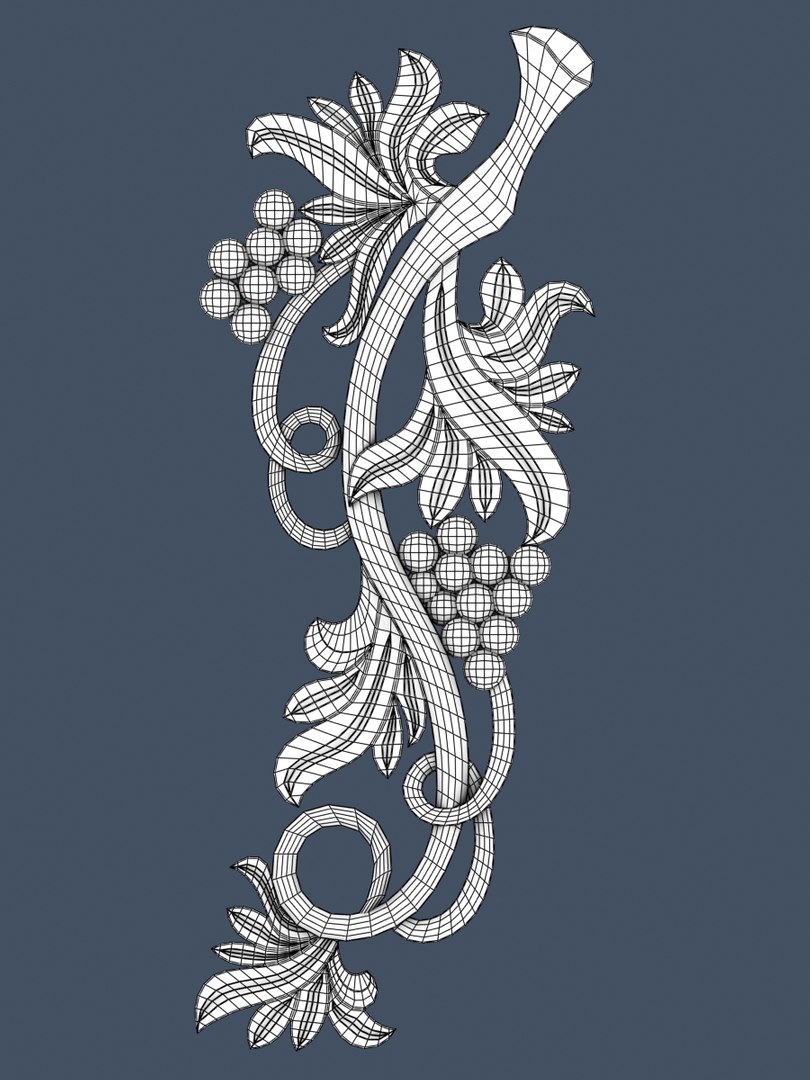 3d decorative scroll model