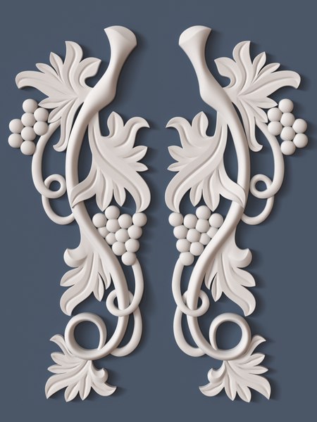 3d decorative scroll model