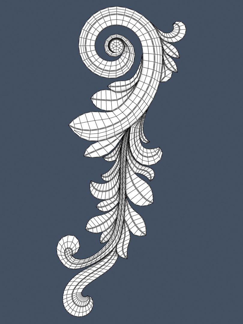 3d decorative scroll model