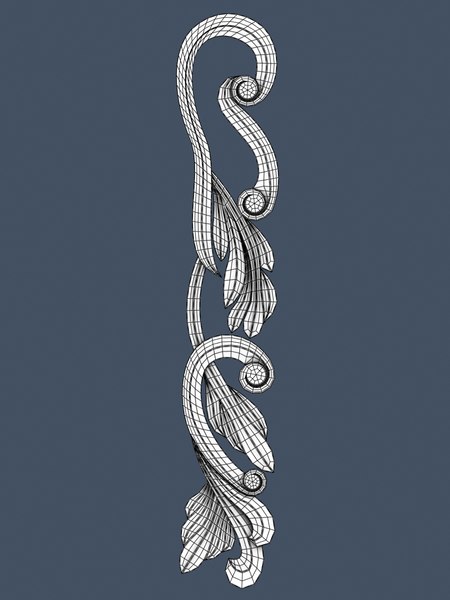 3d decorative scroll model