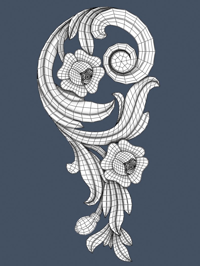 3d Decorative Scroll Model
