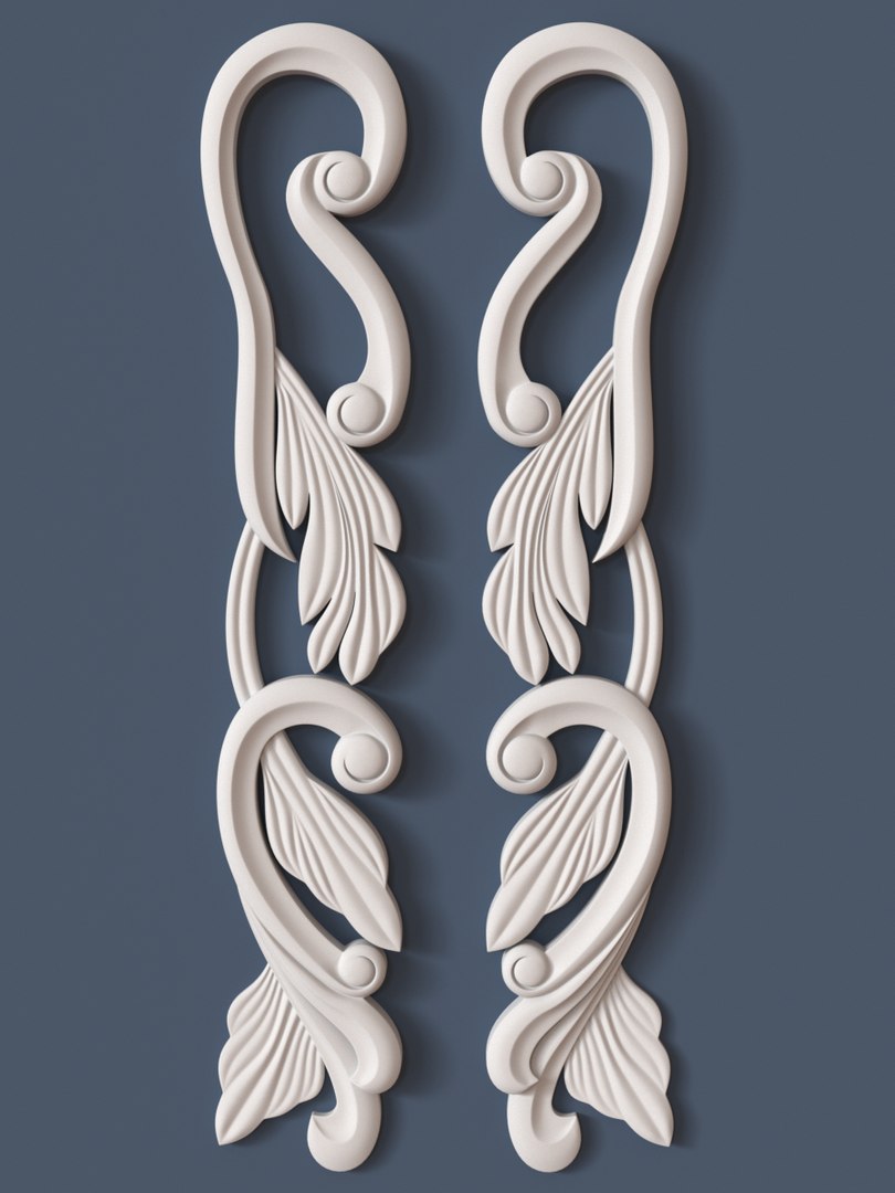 3d Decorative Scroll Model