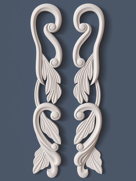 3d decorative scroll model