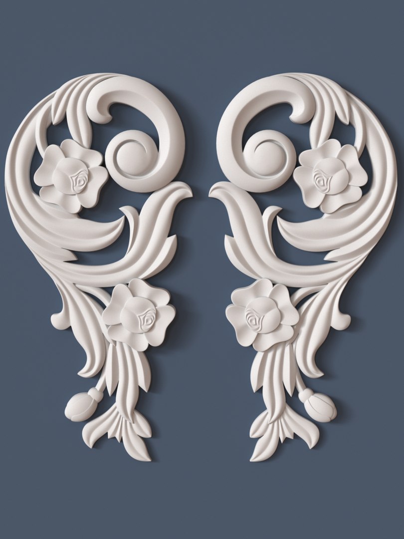 3d Decorative Scroll Model