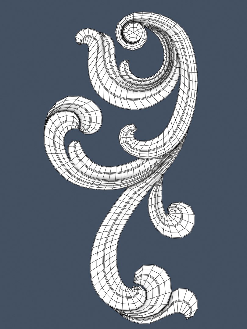 3d decorative scroll model