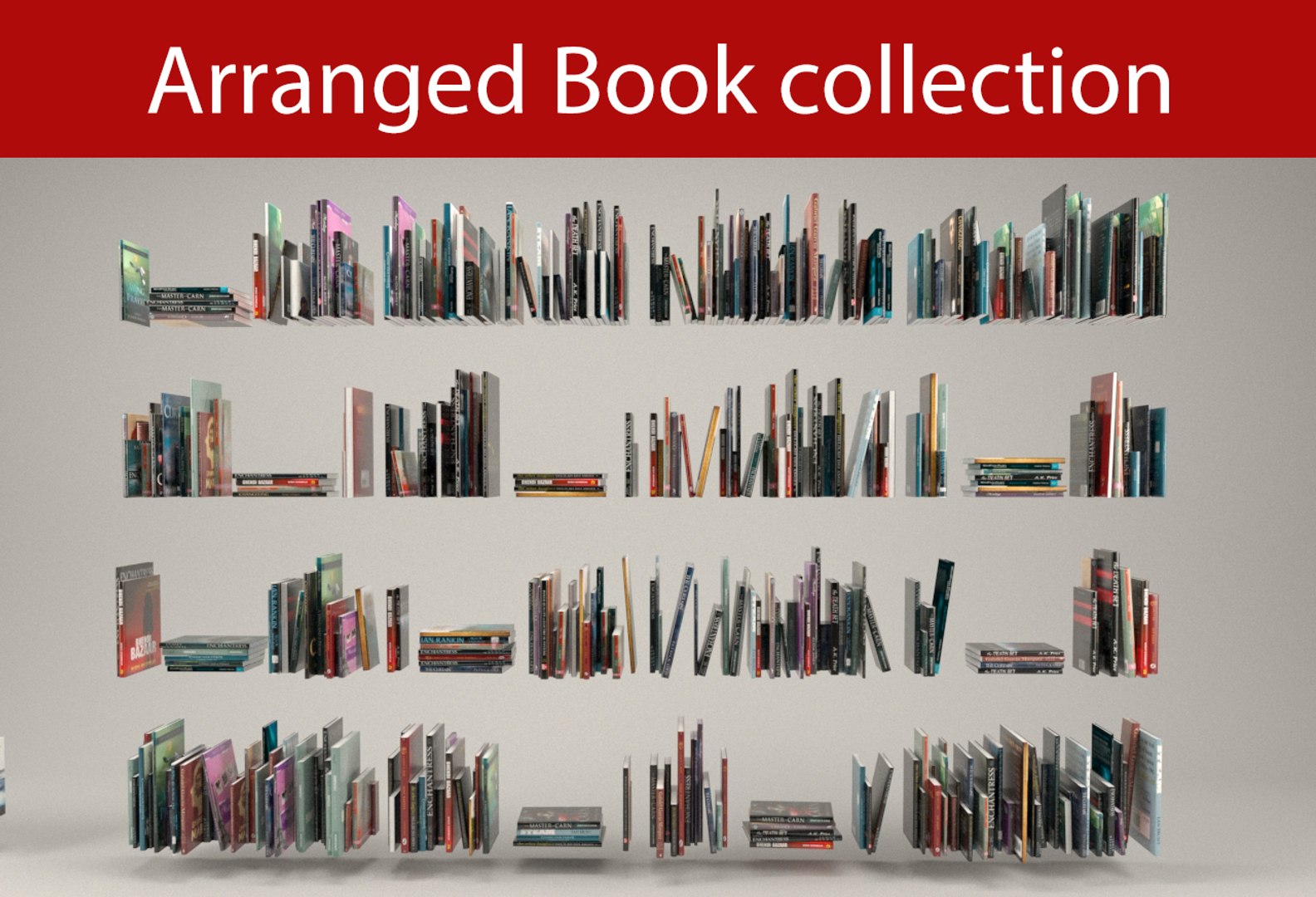 3D Model Arranged Book - TurboSquid 1201560