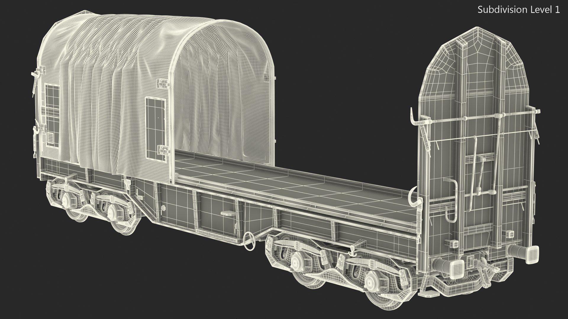 3D DB Cargo Coil Transporter Tarpaulin Freight Wagon No Interior Dirty - TurboSquid 1796051