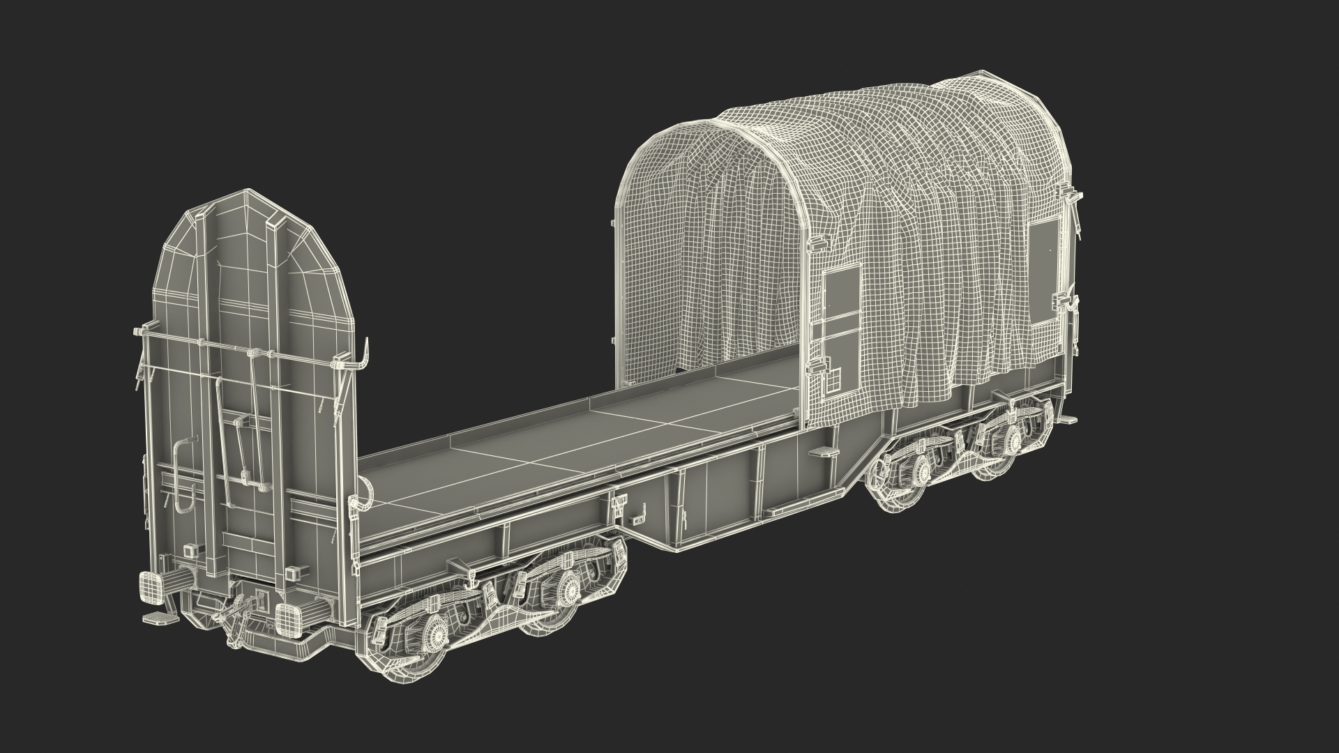 3D DB Cargo Coil Transporter Tarpaulin Freight Wagon No Interior Dirty - TurboSquid 1796051