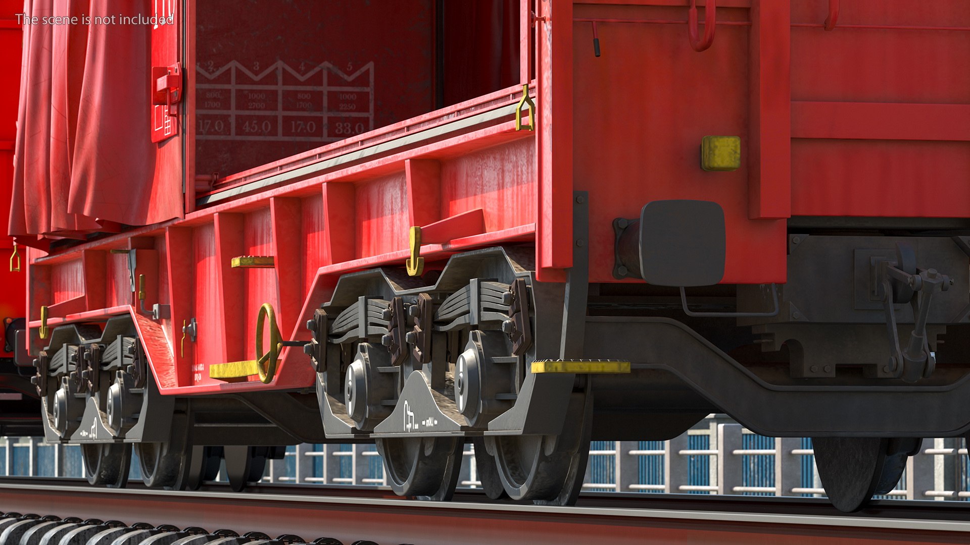 3D DB Cargo Coil Transporter Tarpaulin Freight Wagon No Interior Dirty - TurboSquid 1796051