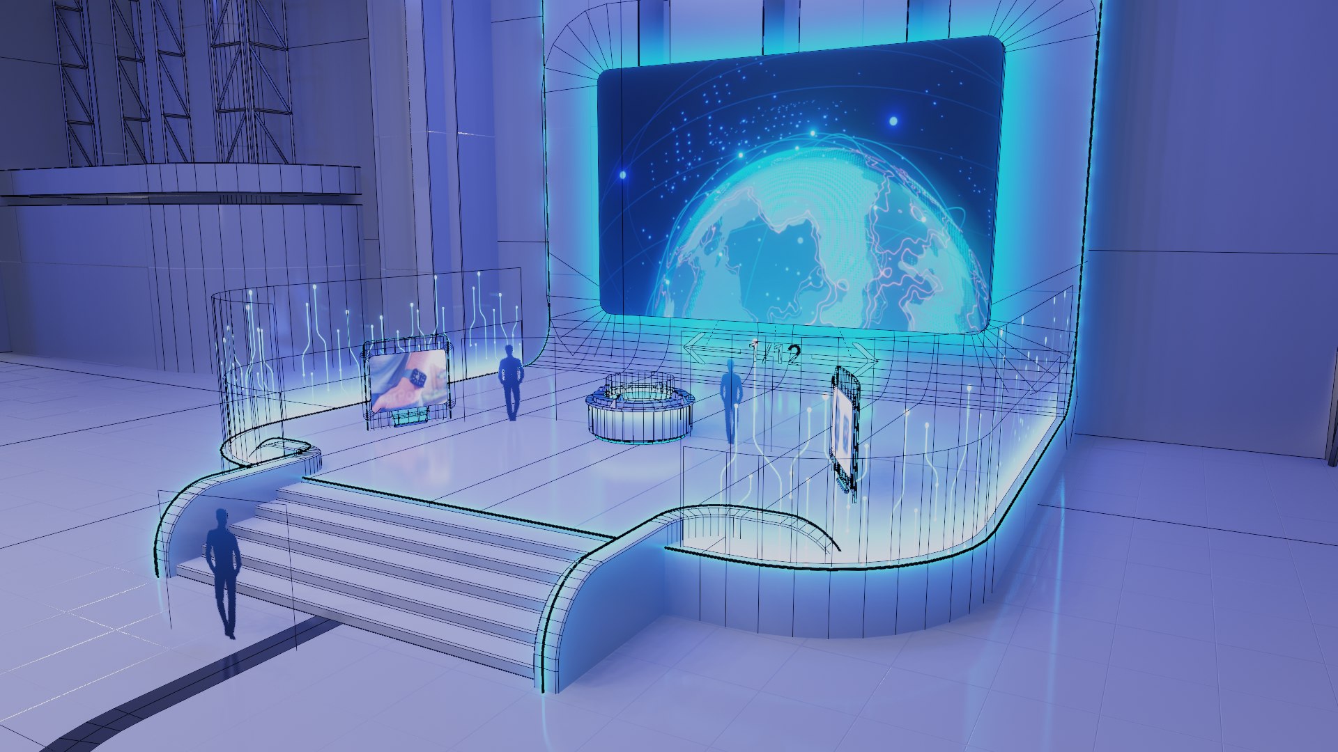 3D Model Sci Fi Exhibition Hall Interior With Real World Scale 2 ...