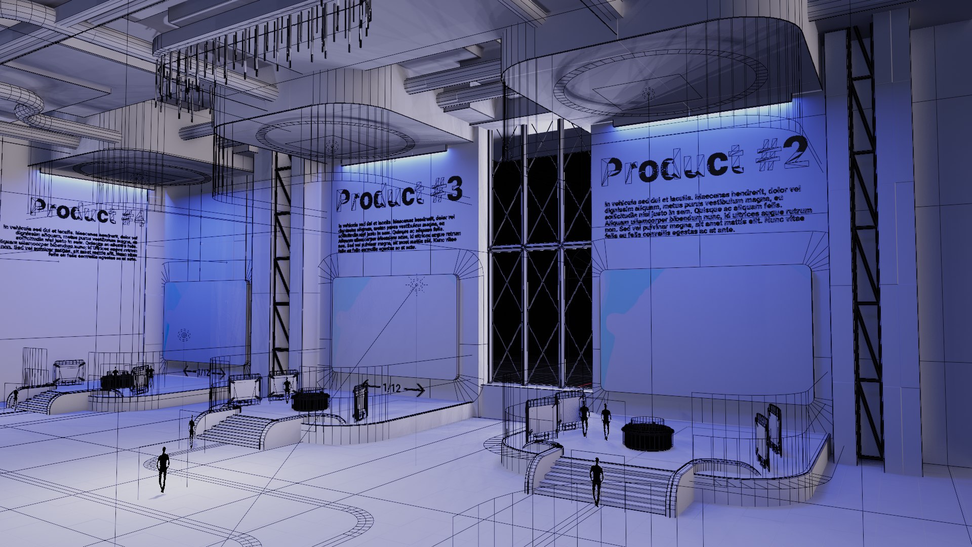 3D Model Sci Fi Exhibition Hall Interior With Real World Scale 2 ...
