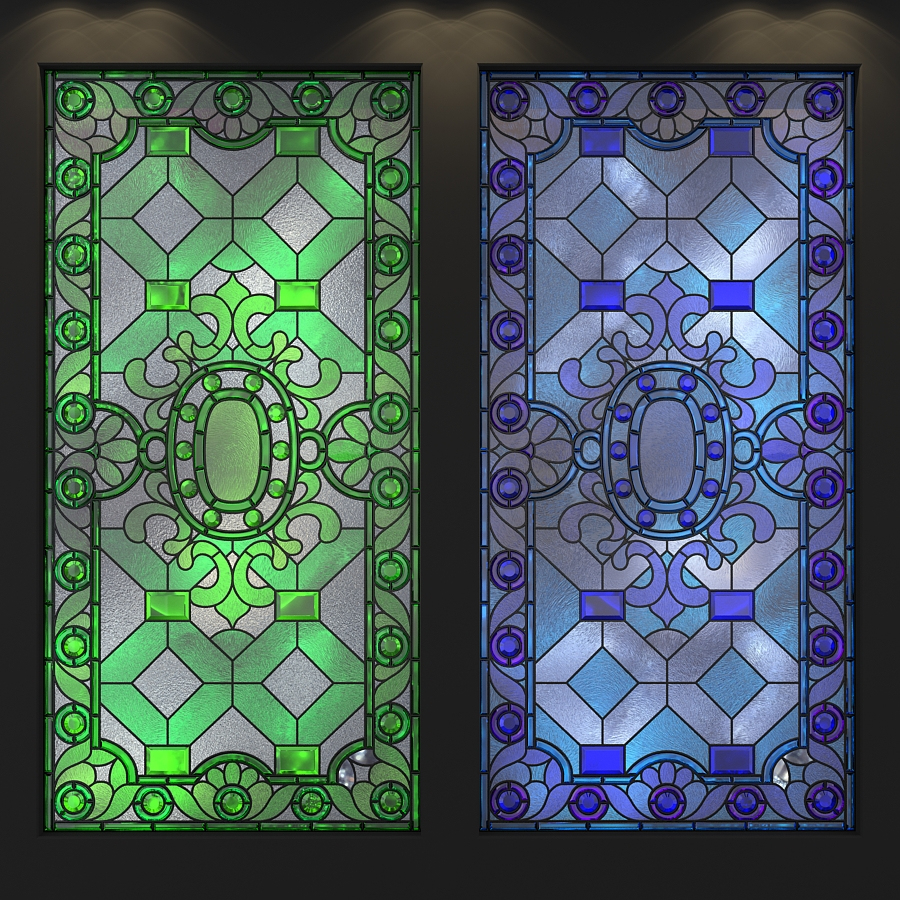 stained-glass frosted glass 3d model