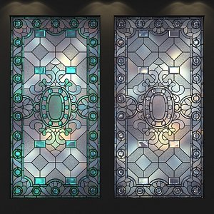 stained glass arc window 3d model
