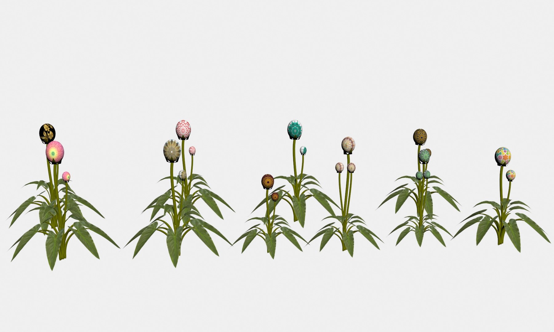3D Cartoon Fantasy Flower - TurboSquid 2162555