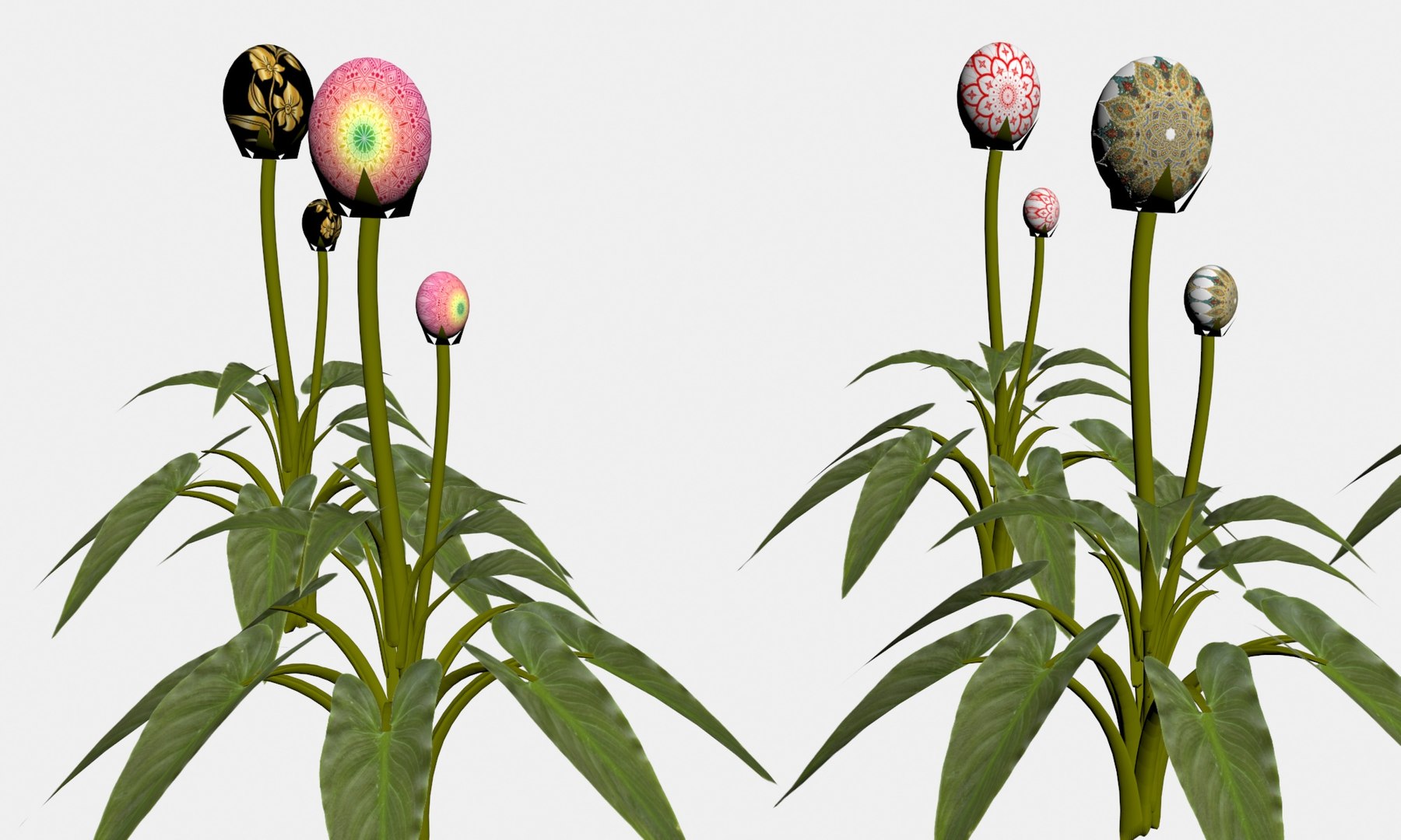 3D Cartoon Fantasy Flower - TurboSquid 2162555