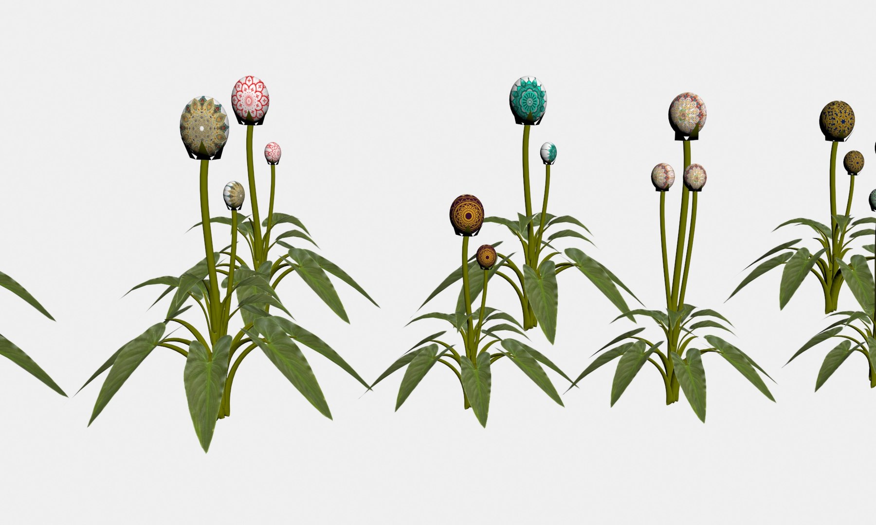 3D Cartoon Fantasy Flower - TurboSquid 2162555