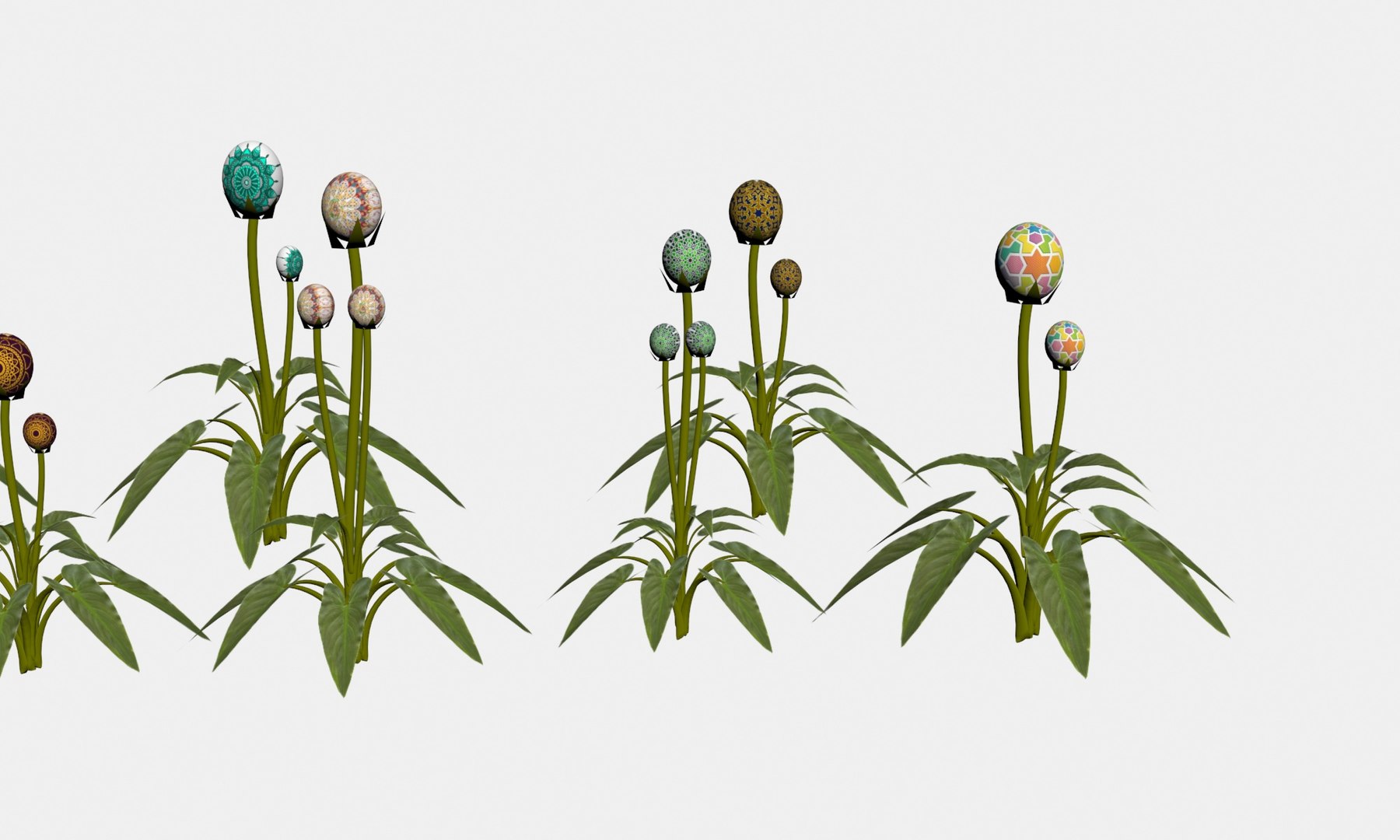 3D Cartoon Fantasy Flower - TurboSquid 2162555