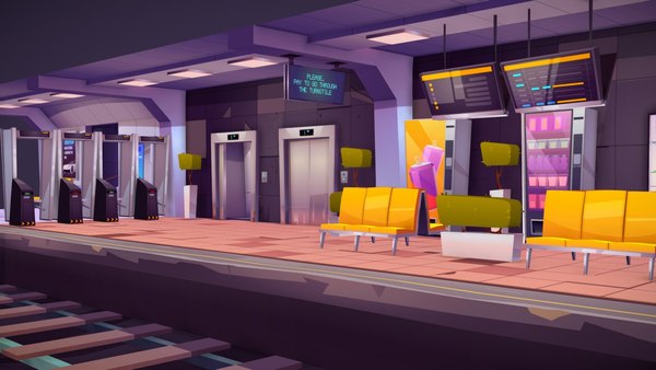 3D Lowpoly Subway Metro Train Game lowpoly asset model - TurboSquid 1948532