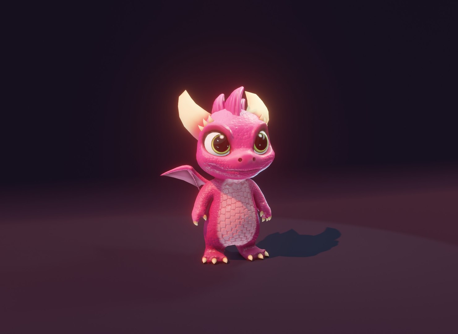 3D Model Cartoon Baby Dragon Low-poly 3D Model Pink - TurboSquid 2255721