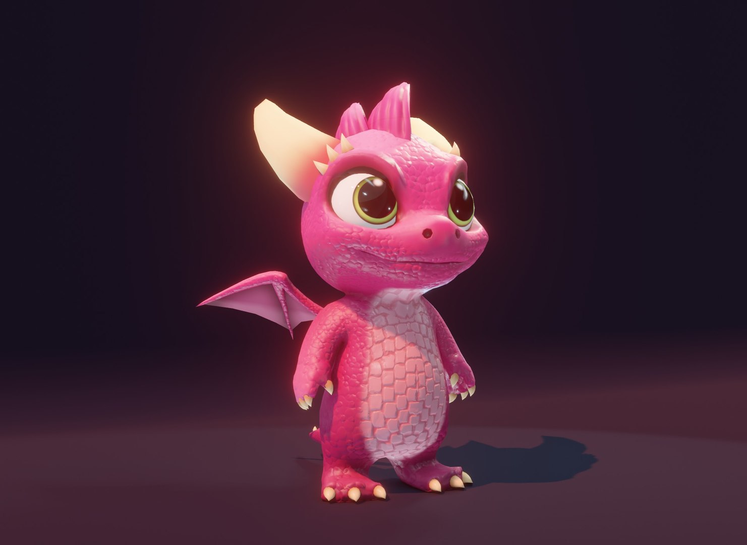 3D Model Cartoon Baby Dragon Low-poly 3D Model Pink - TurboSquid 2255721