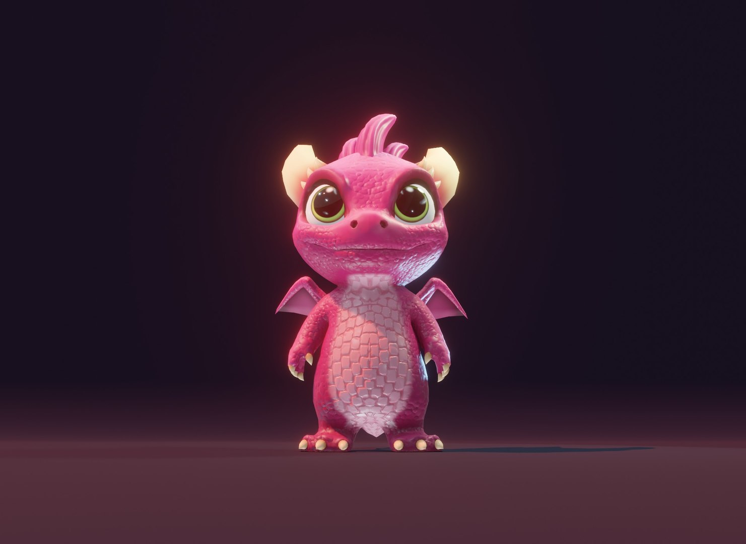 3D Model Cartoon Baby Dragon Low-poly 3D Model Pink - TurboSquid 2255721