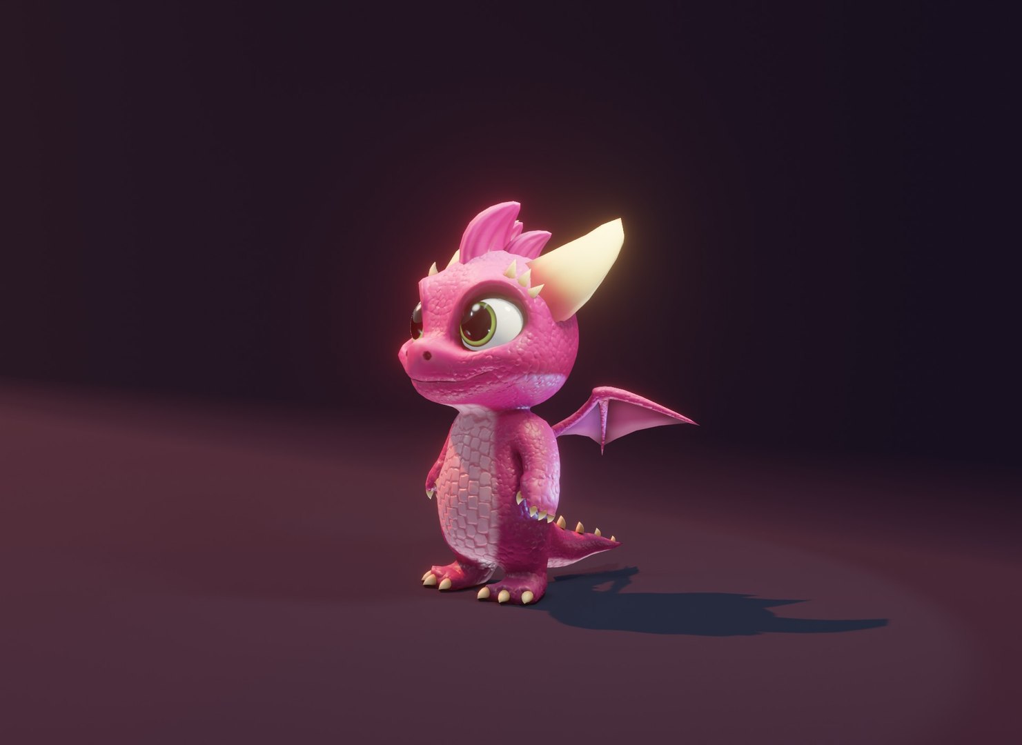 3D Model Cartoon Baby Dragon Low-poly 3D Model Pink - TurboSquid 2255721