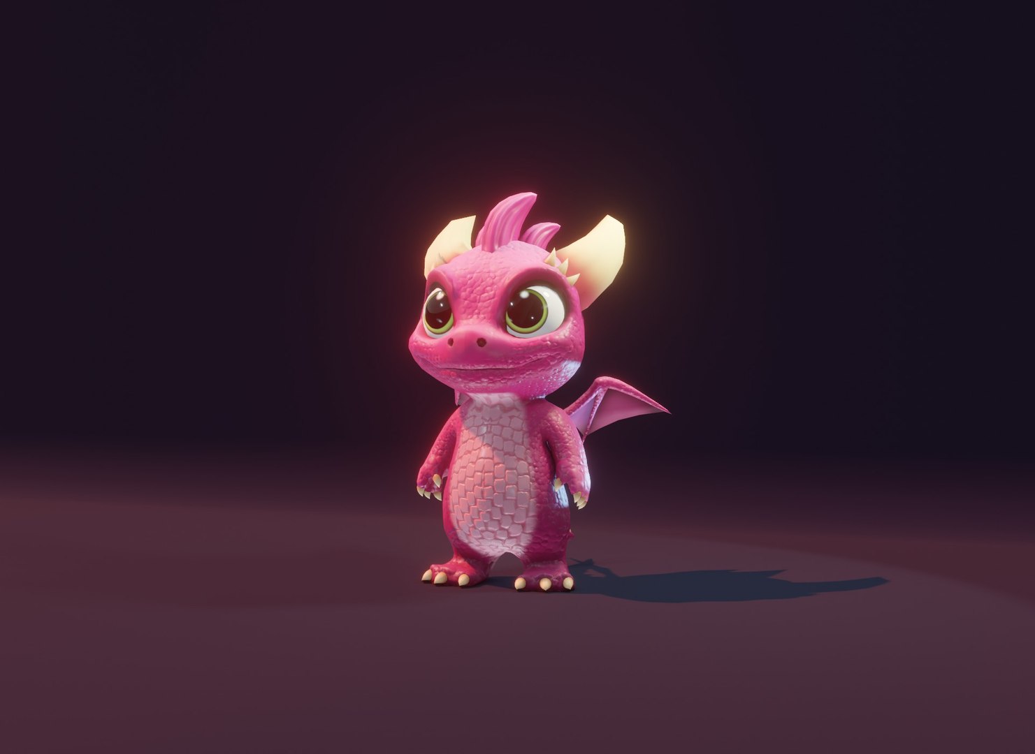 3D Model Cartoon Baby Dragon Low-poly 3D Model Pink - TurboSquid 2255721