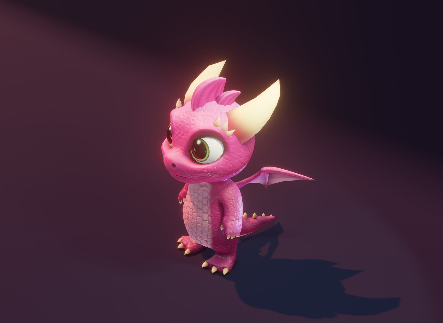 3D Model Cartoon Baby Dragon Low-poly 3D Model Pink - TurboSquid 2255721