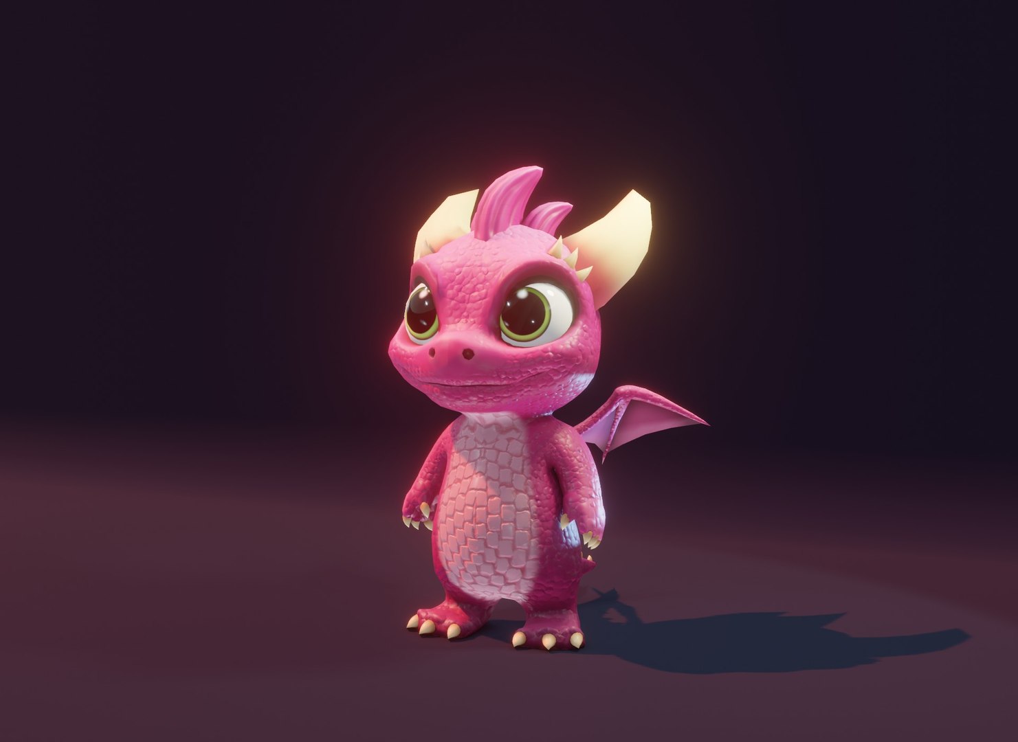 3D Model Cartoon Baby Dragon Low-poly 3D Model Pink - TurboSquid 2255721