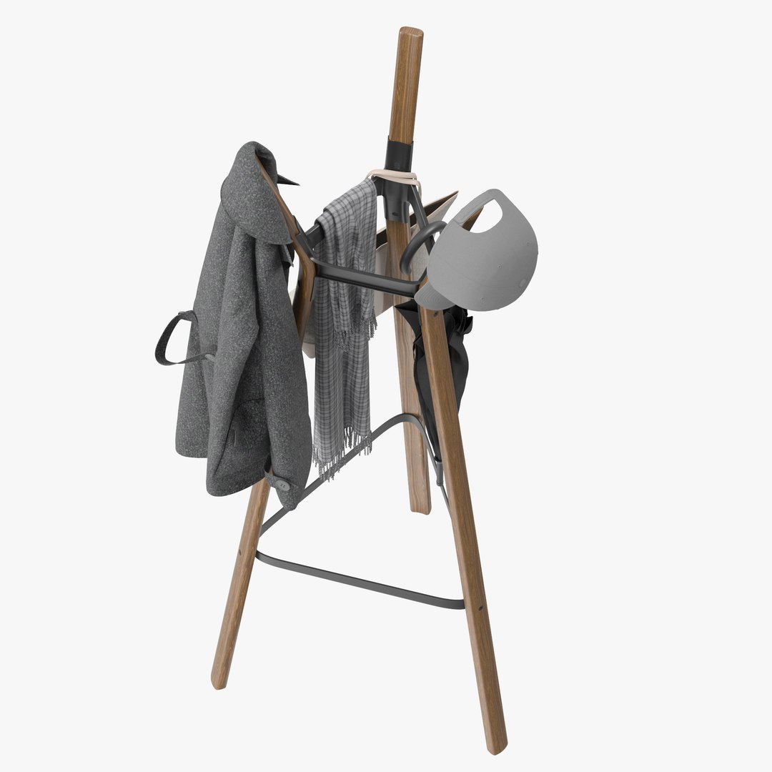 Steelwood Coat Stand 3D Model - TurboSquid 1809972