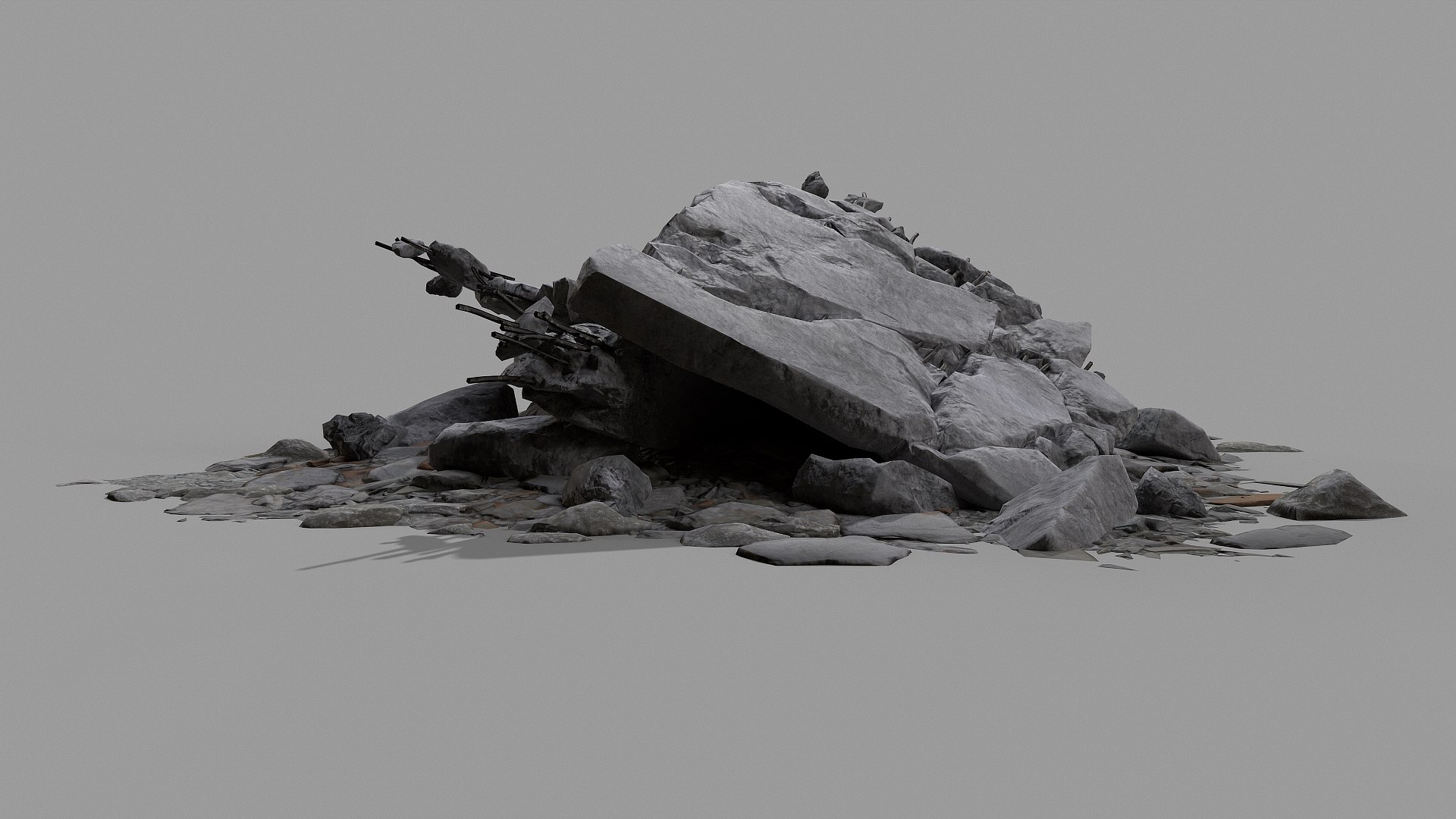 3D Model Ruin Debris Rubble 04 - TurboSquid 1743912