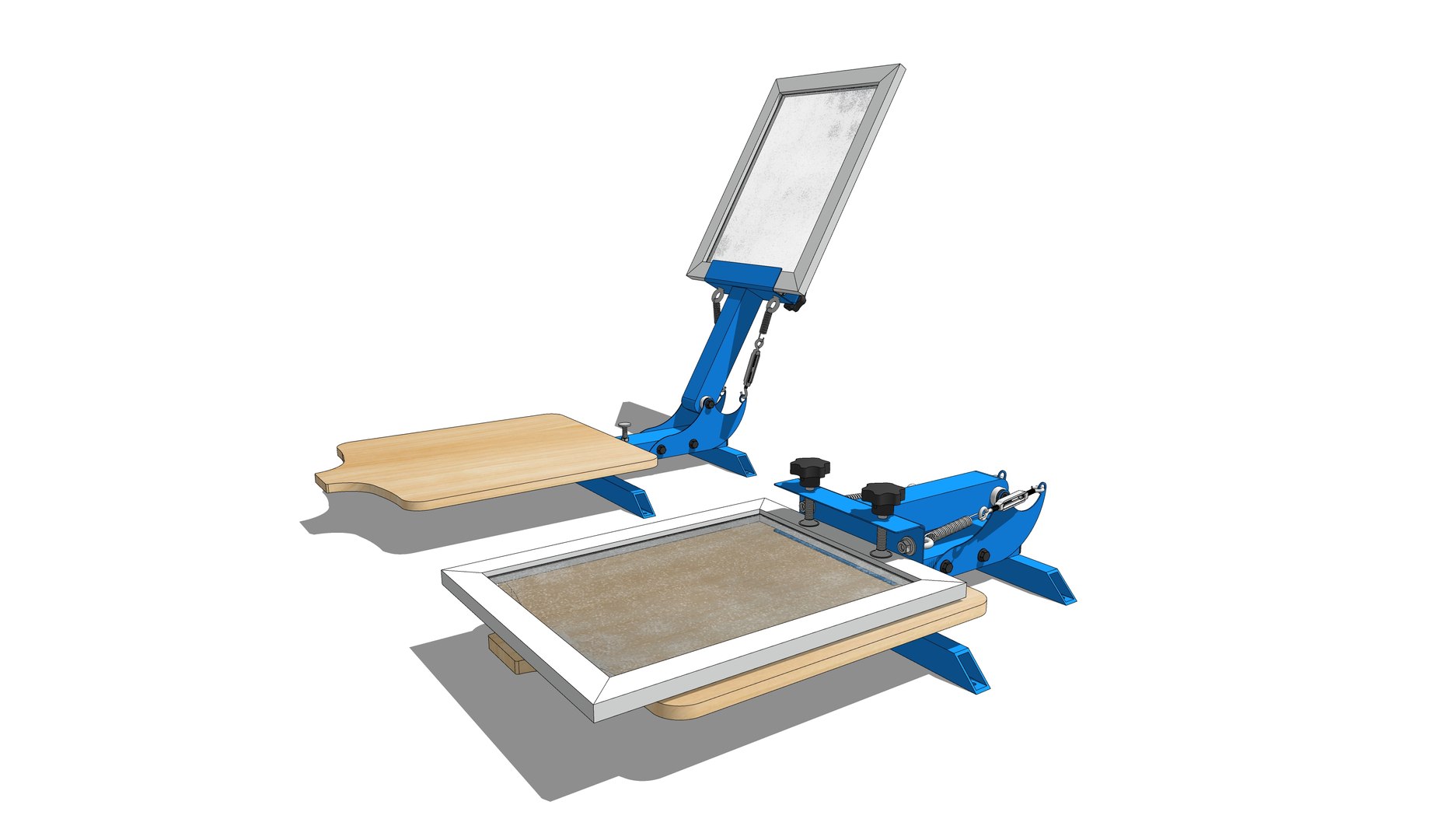 3D Screen Printing Press - Shirt - Single Station - TurboSquid 2103113
