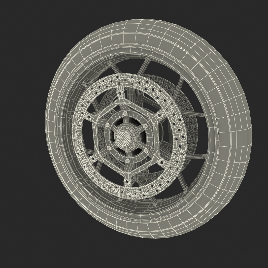 3d model sport motorcycle wheel