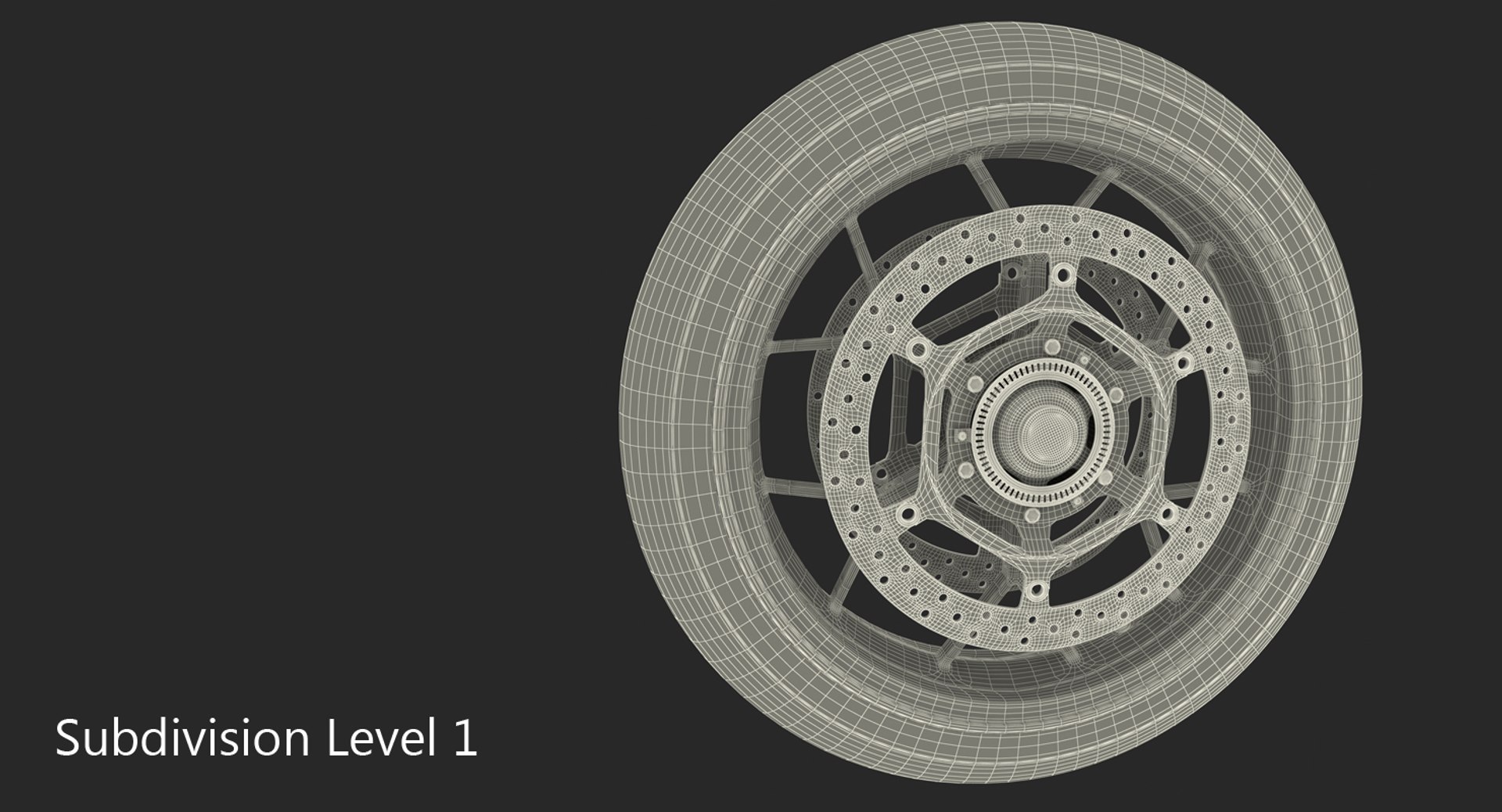 3d model sport motorcycle wheel