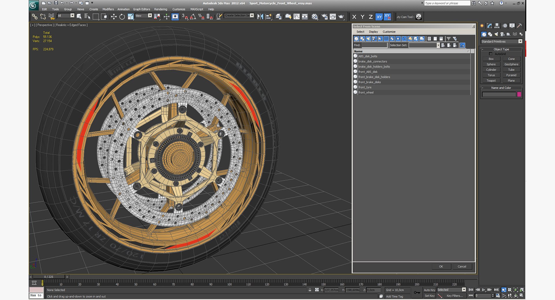 3d model sport motorcycle wheel