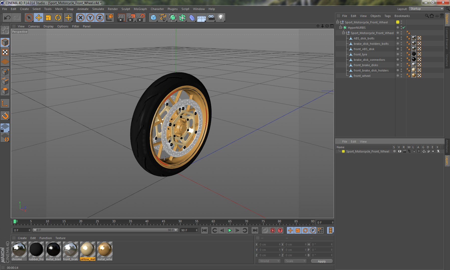 3d model sport motorcycle wheel