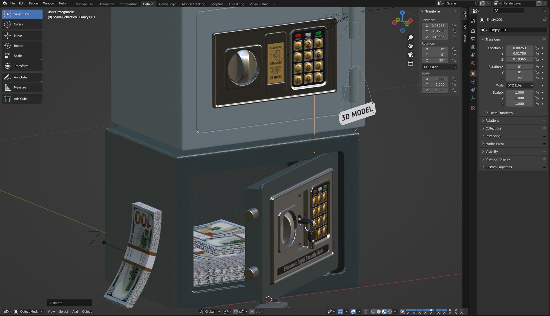 Digital Safe Box 3D - TurboSquid 2403628