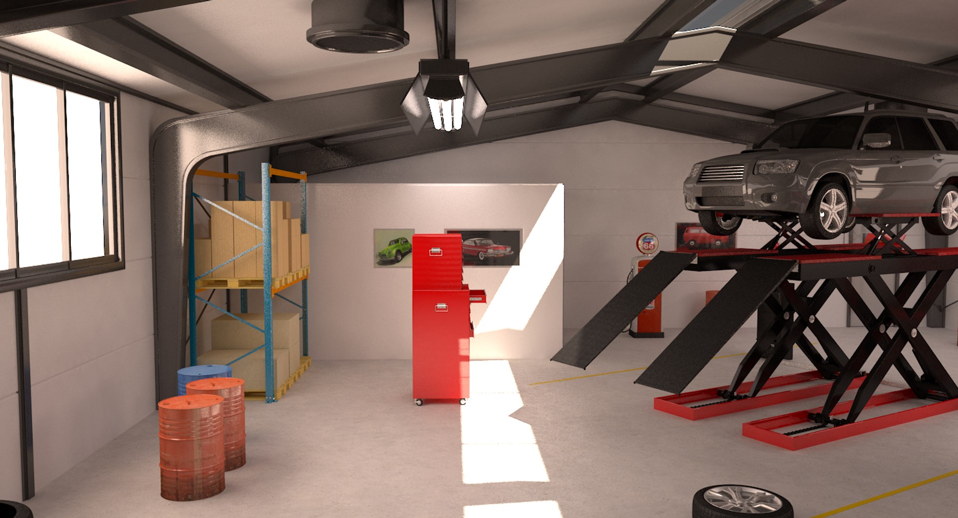 Automotive Workshop Interior Cars 3D Model - TurboSquid 1407860