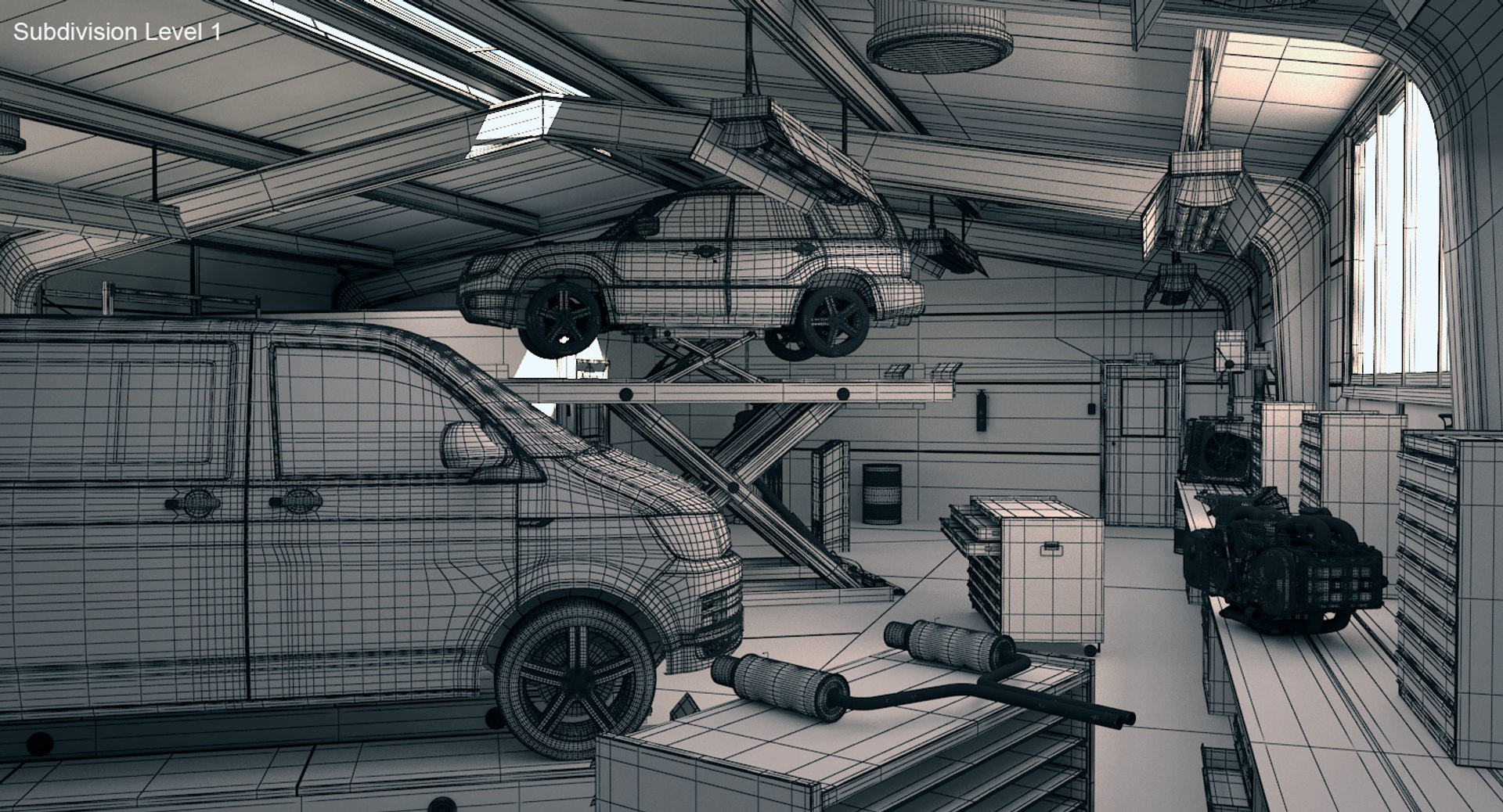 Automotive Workshop Interior Cars 3D Model - TurboSquid 1407860
