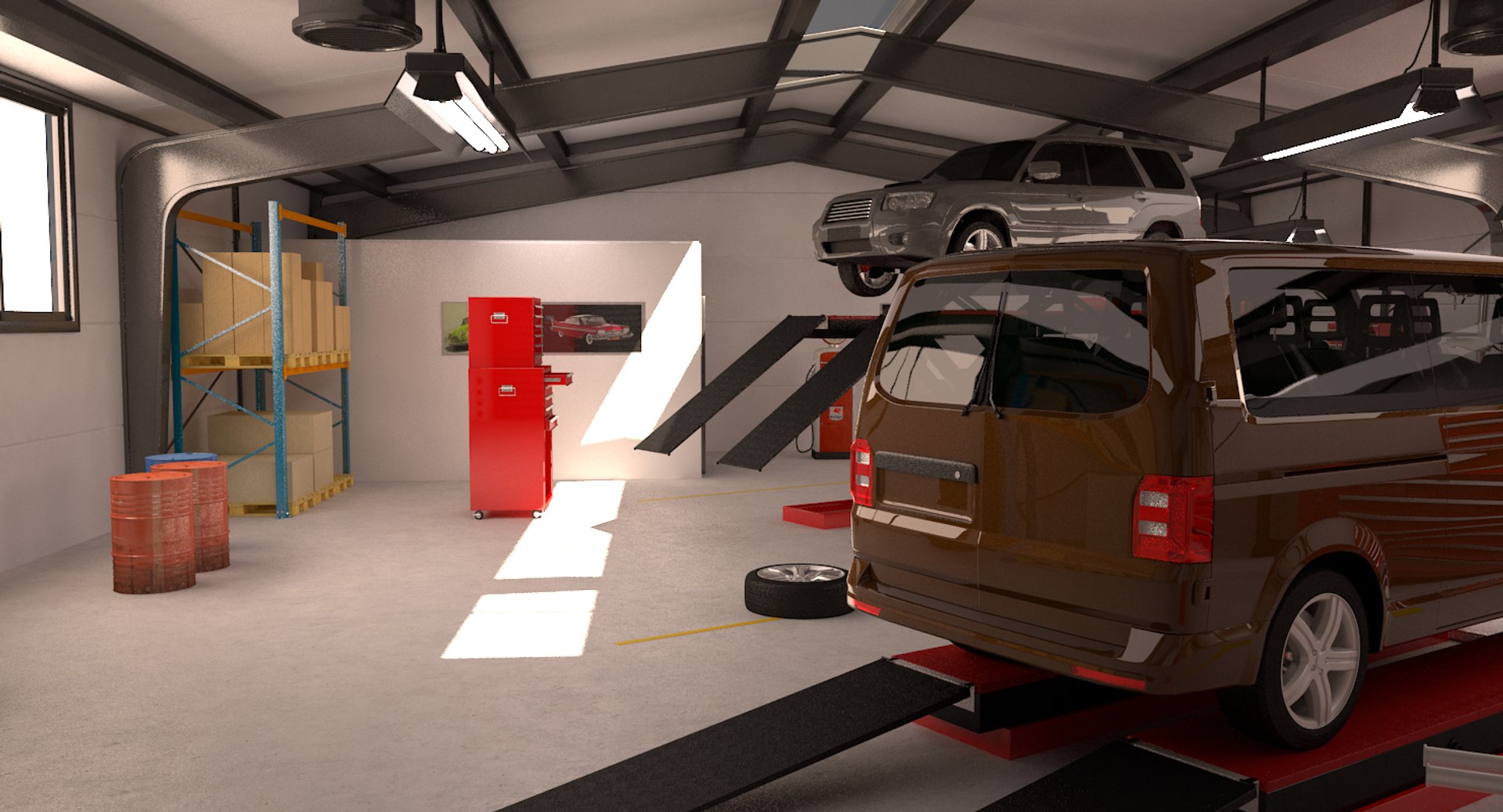 Automotive Workshop Interior Cars 3D Model - TurboSquid 1407860