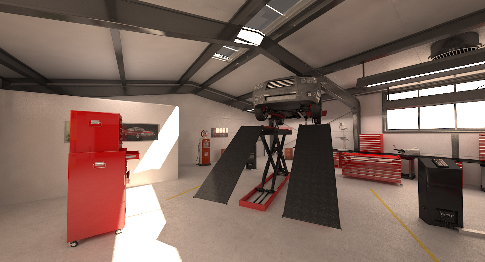 Automotive Workshop Interior Cars 3D Model - TurboSquid 1407860