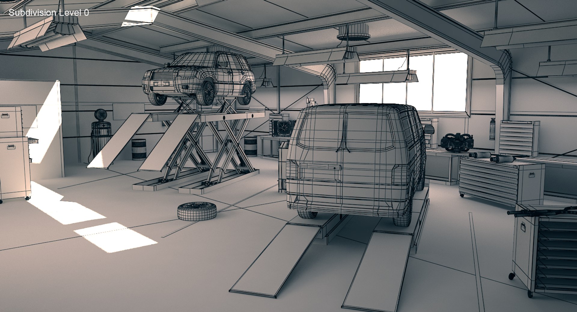 Automotive Workshop Interior Cars 3D Model - TurboSquid 1407860