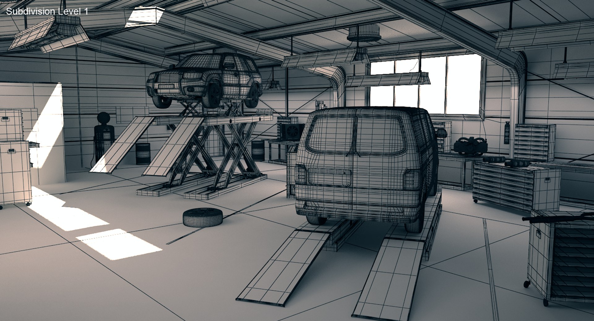 Automotive Workshop Interior Cars 3D Model - TurboSquid 1407860