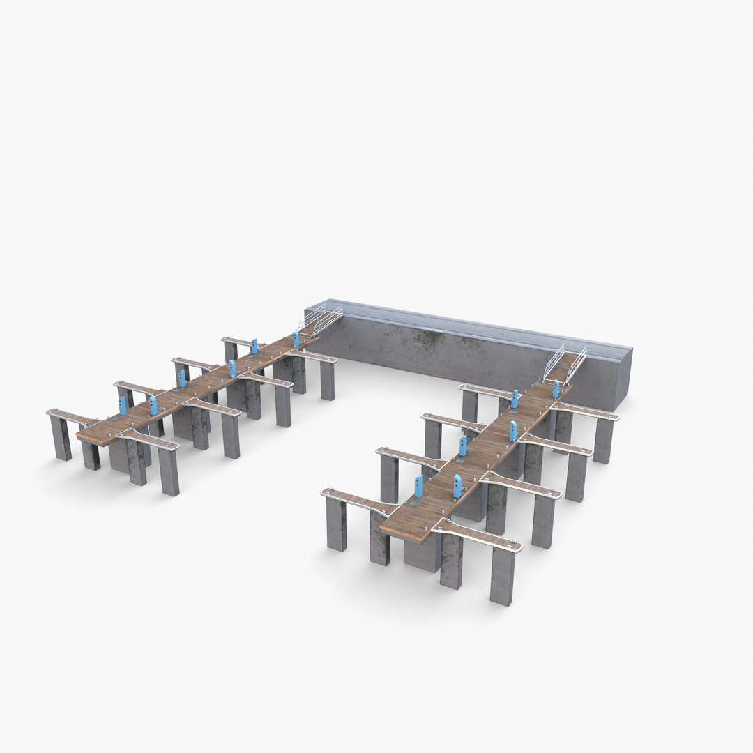 Pontoon Dock V1 Model - TurboSquid 2340377