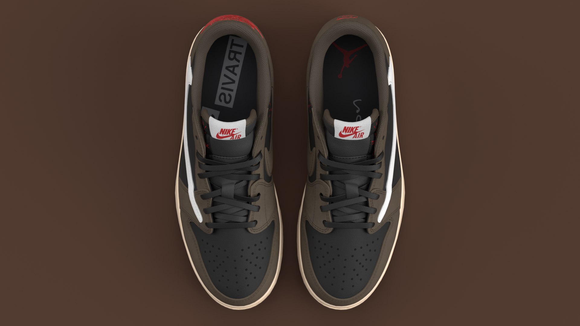 3D Model Travis Scott X Air Jordan Dark Mocha - TurboSquid 2309234